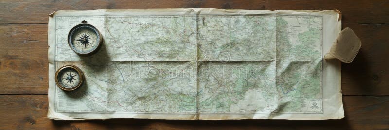 Explore the Adventure of Scouting with a Compass and Map Laid on a ...