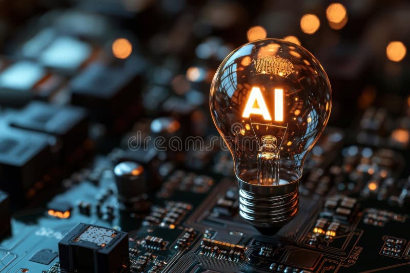 Explore Ai, Light Bulb, Circuit Board, Artificial Intelligence Concept ...