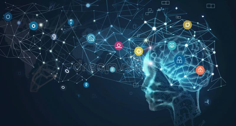 Explore Ai And Neural Networks In Futuristic Data Analytics And Machine Learning Stock Image