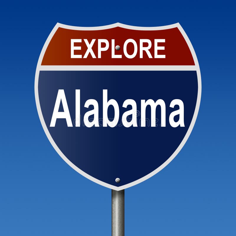 Explore Alabama Highway Sign Stock Illustration - Illustration of ...