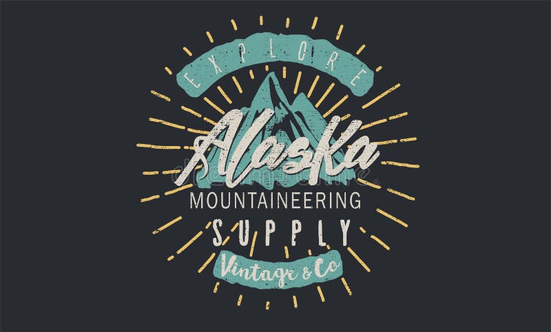 Explore Alaska Mountain Vector Design for T-shirt. Stock Vector ...