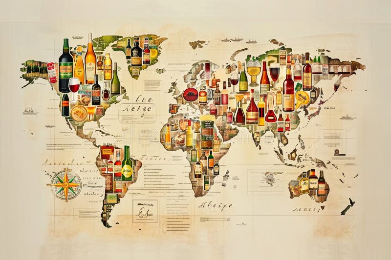 Explore Alcoholic Beverages from Around the World with this Diverse Map ...
