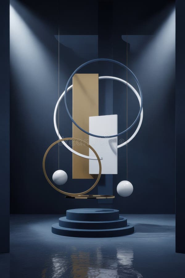 Abstract 3d Rendering of Geometric Shapes in Modern Minimalist Design ...