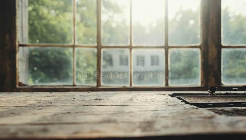 Explore the Allure of Vintage with a Weathered Window Overlooking an ...