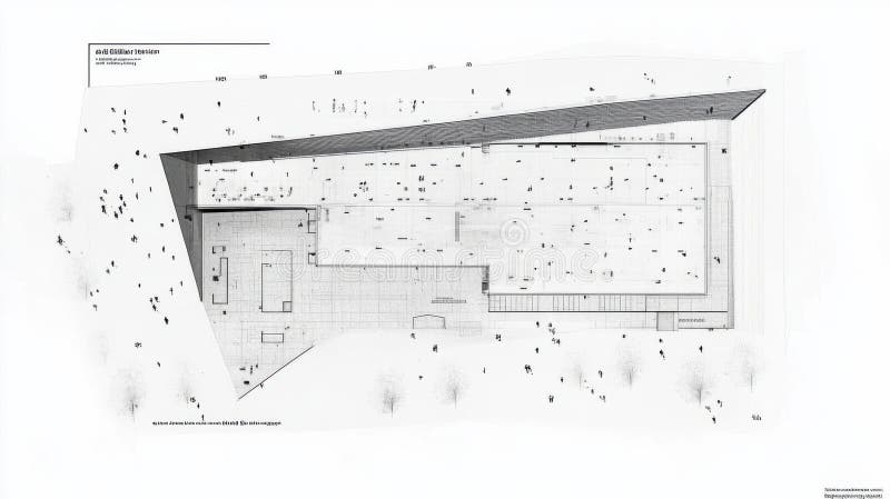 Explore Architectural Design, a Bird S Eye View Drawing with Building ...