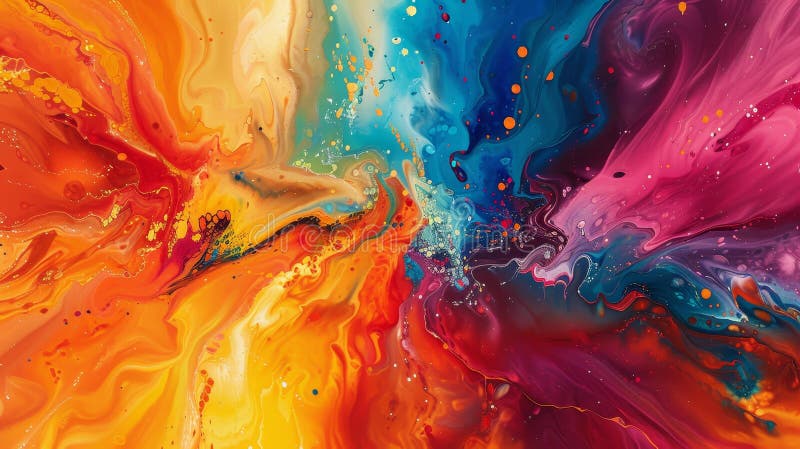 Explore an Art Exhibit Full of Vibrant, Eyecatching Paintings Stock ...