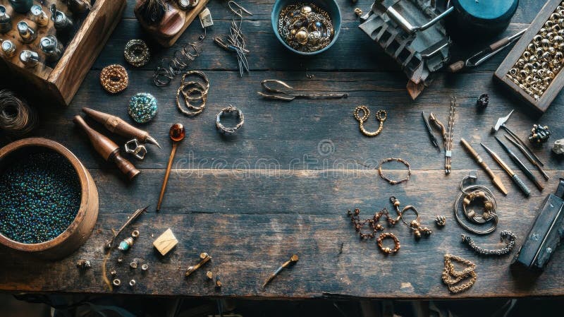 ÿþExplore the Art of Jewelry Making with this Rustic Workbench Setup ...