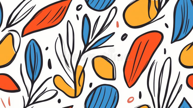 Explore an Artsy World of Handdrawn Patterns Featuring Vibrant Lines ...