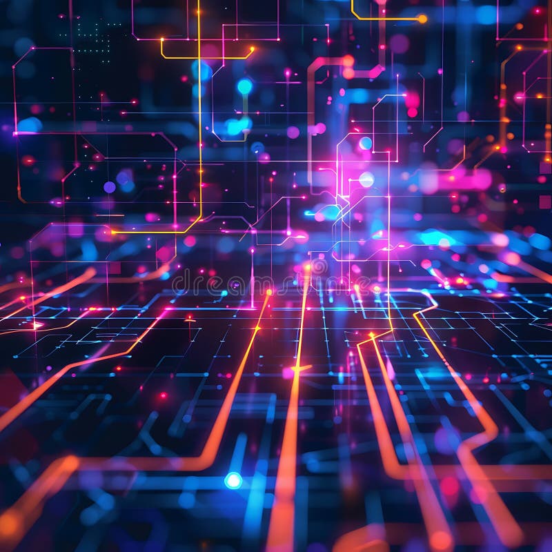 Art Technological Design with a Wide Range of Colors Stock Illustration ...