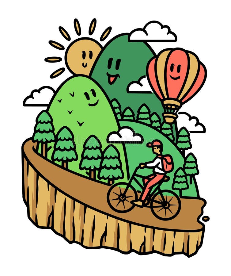 Explore the Beautiful Mountain Scenery Illustration Stock Vector ...