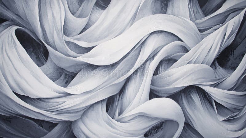Abstract Flowing Fabric Texture in Soft Gray Tones Stock Illustration ...