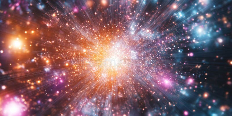 A Stunning Cosmic Explosion Filled with Vibrant Colors. Stars Shine ...