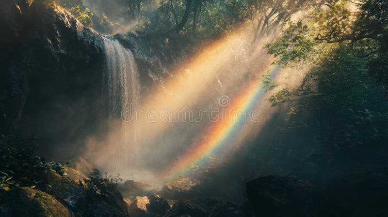 Waterfall with a Few Sun Rays Stock Photo - Image of costa, national ...
