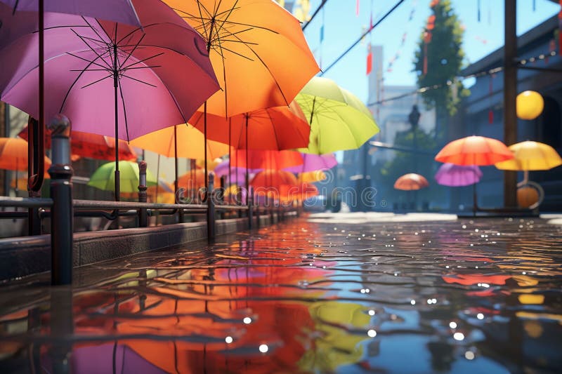 Explore the Beauty of Spring Rain with an Stock Illustration ...