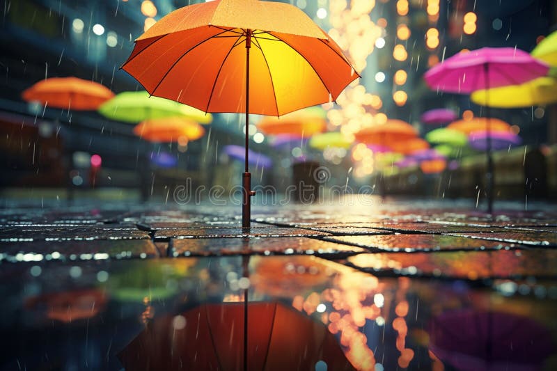 Explore the Beauty of Spring Rain with an Stock Illustration ...