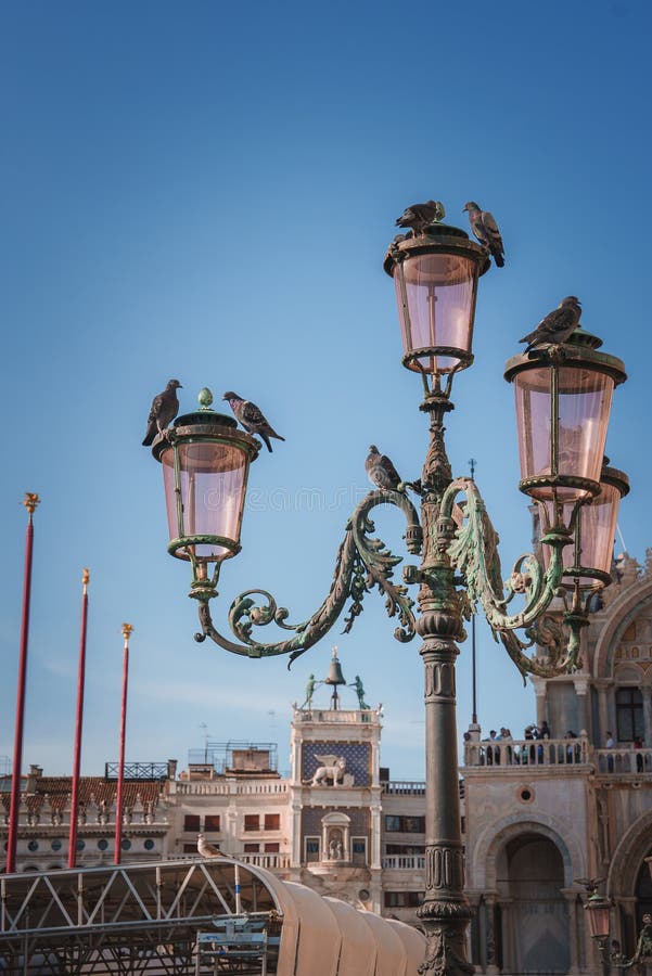 Beautiful Venetian Bridge with Lamp Post in Summertime - Architecture ...