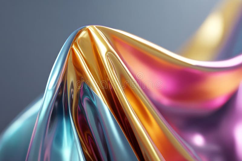 Vibrant Metallic Waves of Colorful Fabric Textures in Abstract Light ...