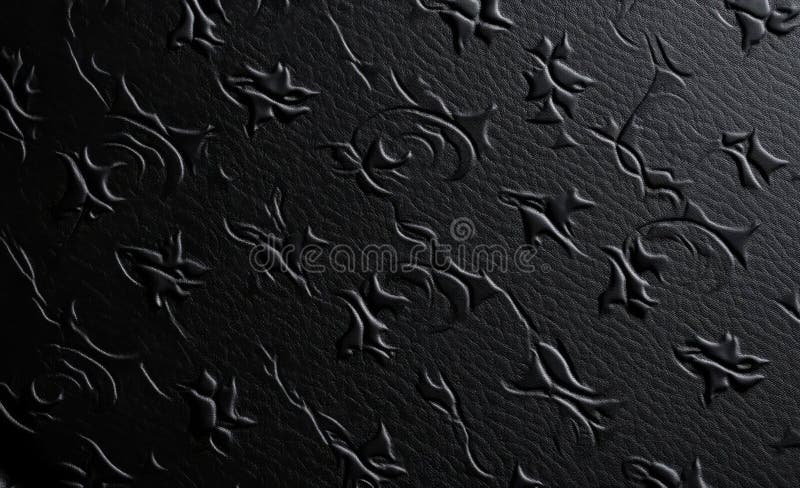 Explore Black Leather Texture with Floral Embossed Pattern and ...