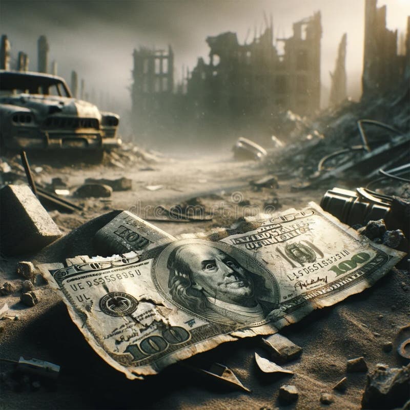 Survival Currency: AI-Generated 100 Dollar Bill in Post-Apocalyptic ...