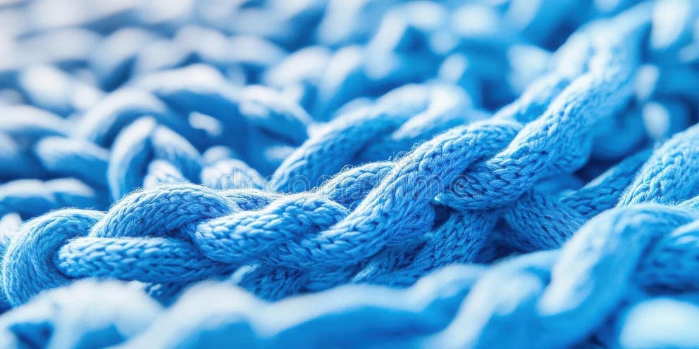 Explore Blue Knitted Pattern Threads with Textured Surface and Knitted ...