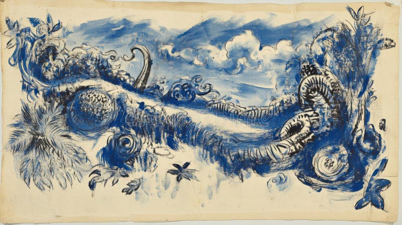 Explore Blue Landscape with Exotic Flora and Dreamy Sky, a Visual ...