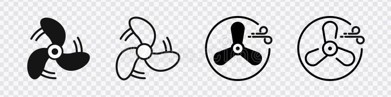 "Cooling Fan Vector Icons Set - Ventilation Solutions for Modern ...