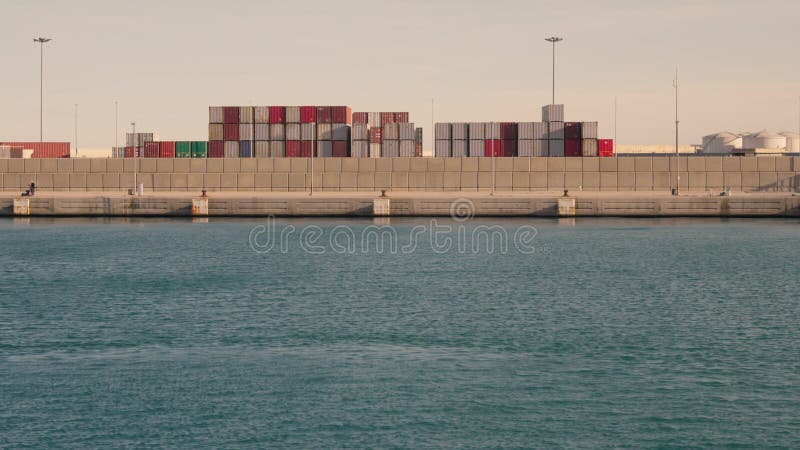 Container Warehouse in the Port, Cargo Terminal. Stock Footage - Video ...