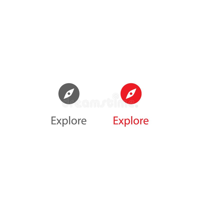 Explore Button Icon Vector. Discovery Symbol Illustration Stock Vector ...