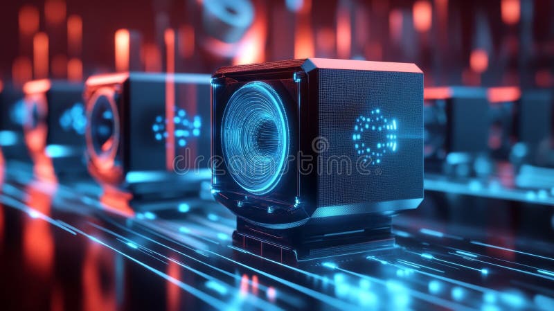 Abstract Technology Background with Futuristic Soundwave Elements Stock ...