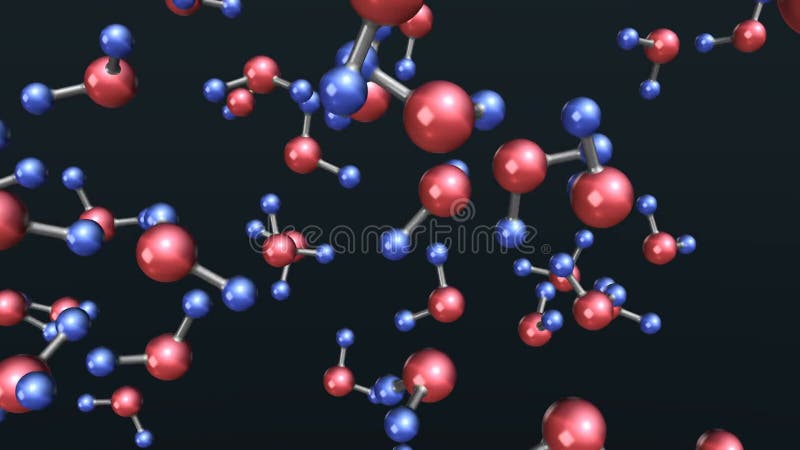 Floating and Spinning Water Molecules Animation, H2O Molecules Stock ...