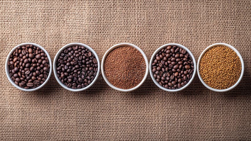 Diverse Coffee Cupping Session Showcasing Varieties of Coffee Beans and ...