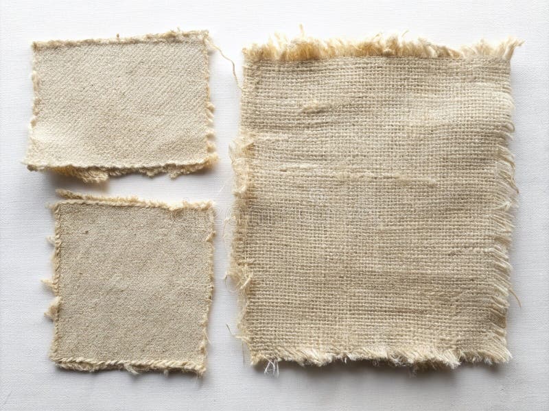 Unique Canvas Texture Pieces Torn Fabric Patches in Square and ...