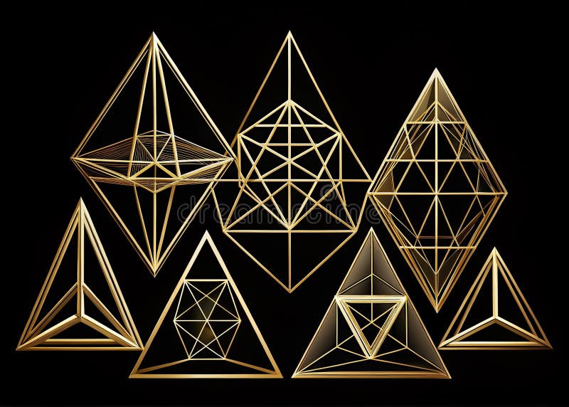 Modern Geometric Triangle Shapes a Collection of Linear Art Design ...