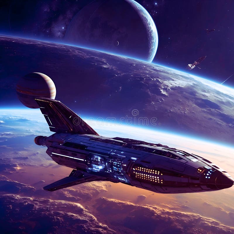 Infinite Expedition: a Journey through Space Stock Illustration ...