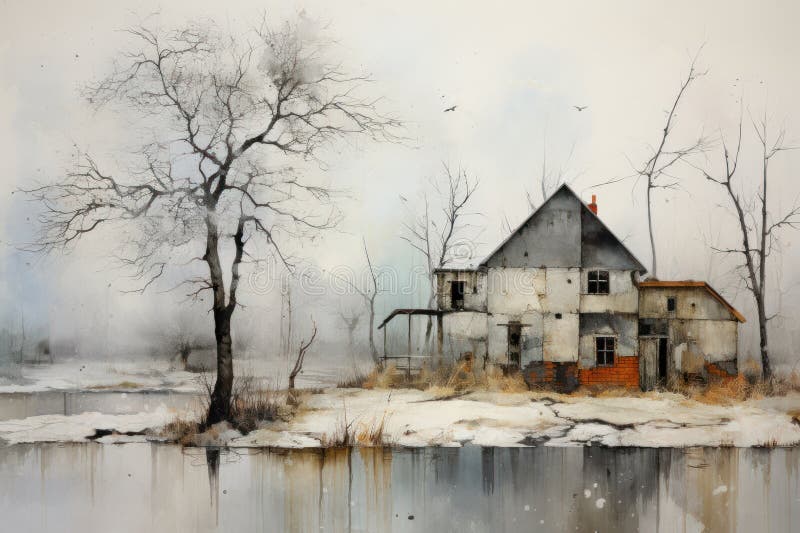 Winter Abandonment - Generative AI Stock Illustration - Illustration of ...