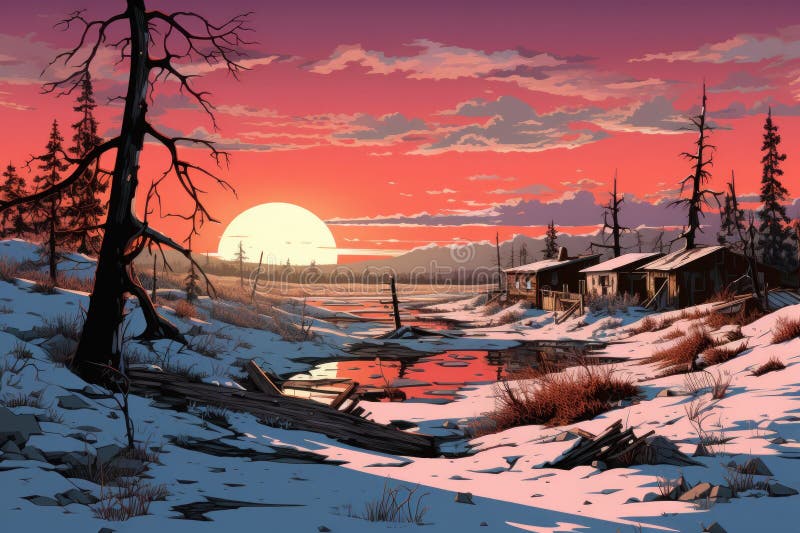 Winter Abandonment - Generative AI Stock Illustration - Illustration of ...