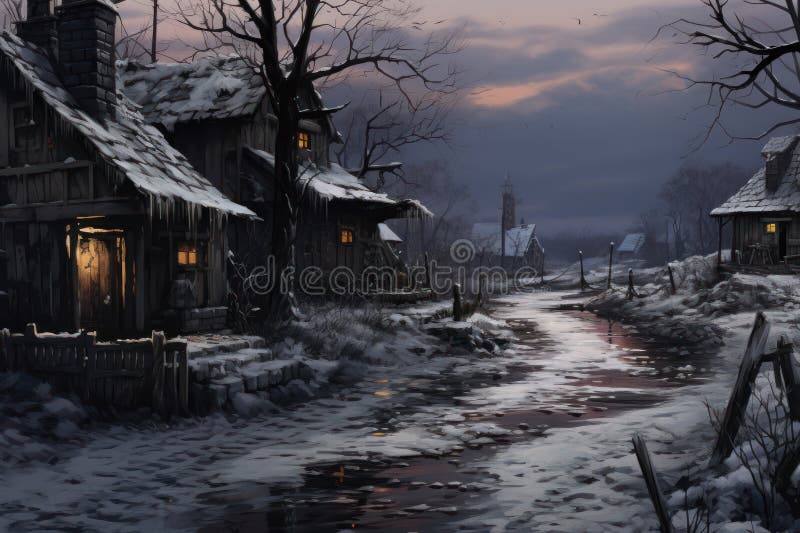 Winter Abandonment - Generative AI Stock Illustration - Illustration of ...