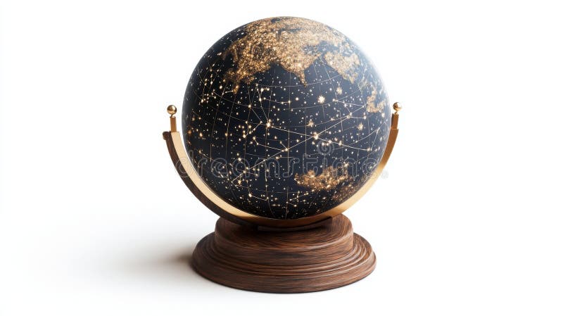 An Artistic Globe Showcasing a Stunning Celestial Design. this Piece ...