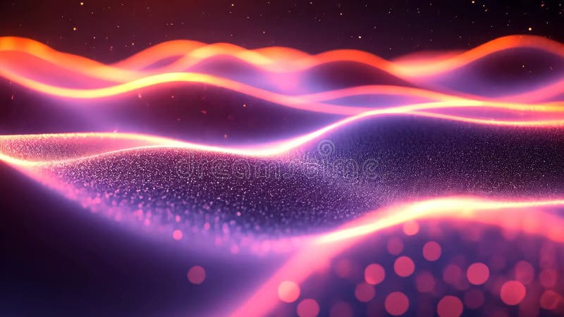 Glowing Waves of Light Create Mesmerizing Patterns in a Vibrant Digital ...