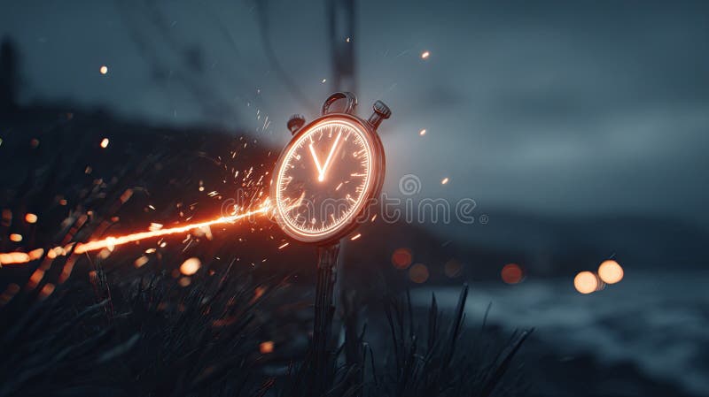 Glowing Clock Face Illuminated Timepiece Concept Stock Photos - Free ...