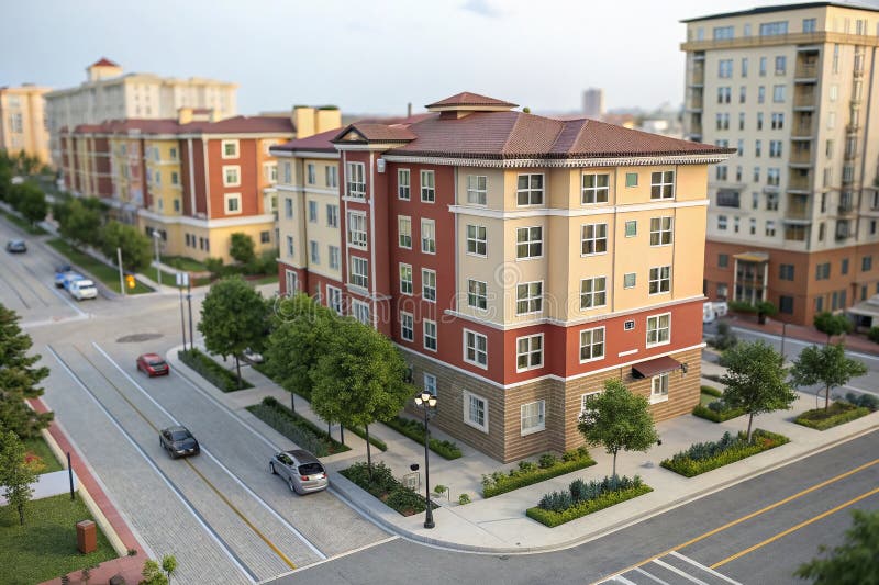 Modern Apartment Building Infographic Elements Isometric Low Poly ...