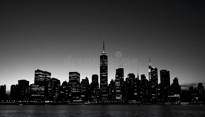 Monochrome Contrast Urban Skyline: Dramatic Black and White Photography ...