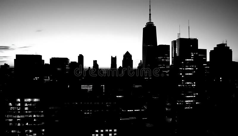 Monochrome Contrast Urban Skyline: Dramatic Black and White Photography ...
