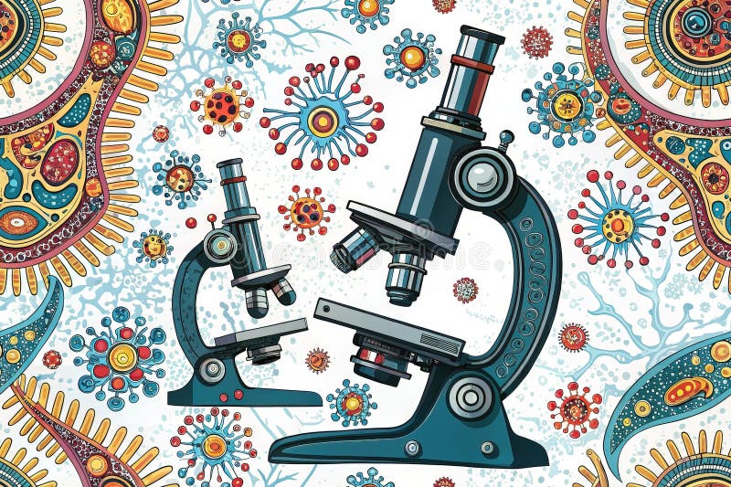 Stunning Microscopic Worlds Vibrant and Detailed Science Illustration ...