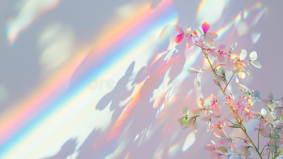 Ethereal Dynamic Overlays and Light Effects on Floral Background Stock ...