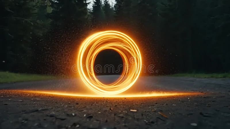 Enchanted Loop: Radiant Energy Circle in the Woods Stock Footage ...
