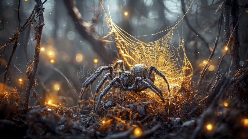 Spider Encounter in Enchanted Forest Macro Photography Mystical ...
