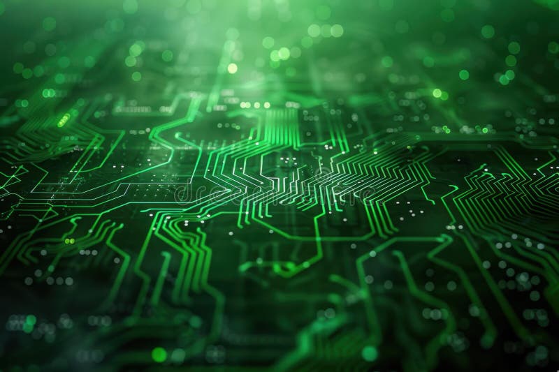 Green Circuit Board Close-Up Technology Innovation Concepts Stock ...