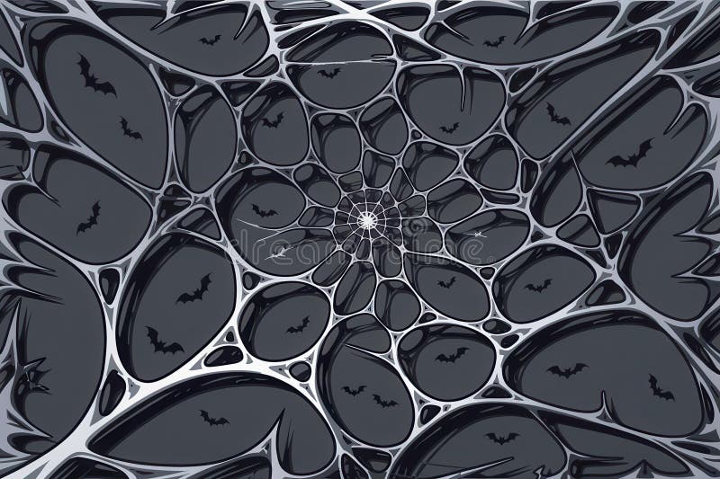 Intricate Black Gray Spider Web Bats Halloween - Halloween-themed ...