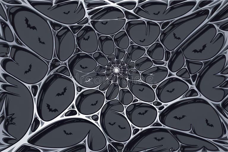 Intricate Black Gray Spider Web Bats Halloween - Halloween-themed ...